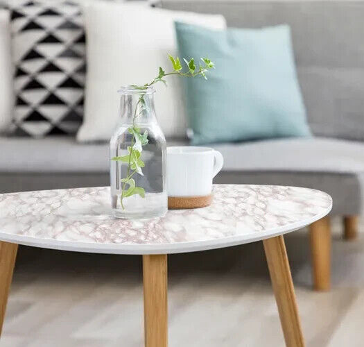 GEKKO PINK CARRARA MARBLE STICKY BACK PLASTIC SELF ADHESIVE 45cm X 2 ...