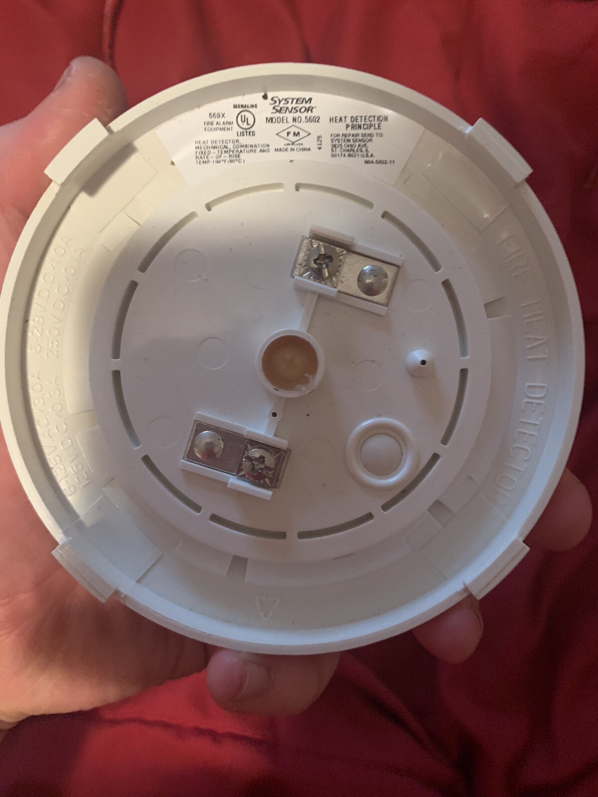 System Sensor 5602 HT Fixed Temp W/ Rate-of-Rise Mechanical Heat ...