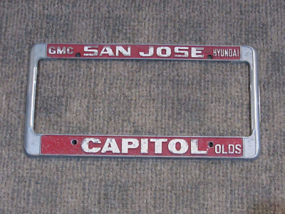 San Jose Capitol Oldsmobile Metal Dealership License Plate Frame CA Tag ...