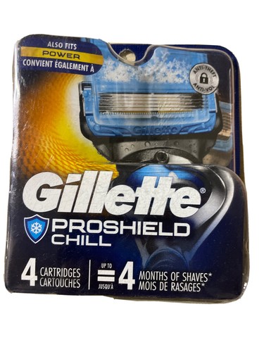 4 Gillette Fusion Proshield Chill Razor Blades Refill Cartridge fit ...