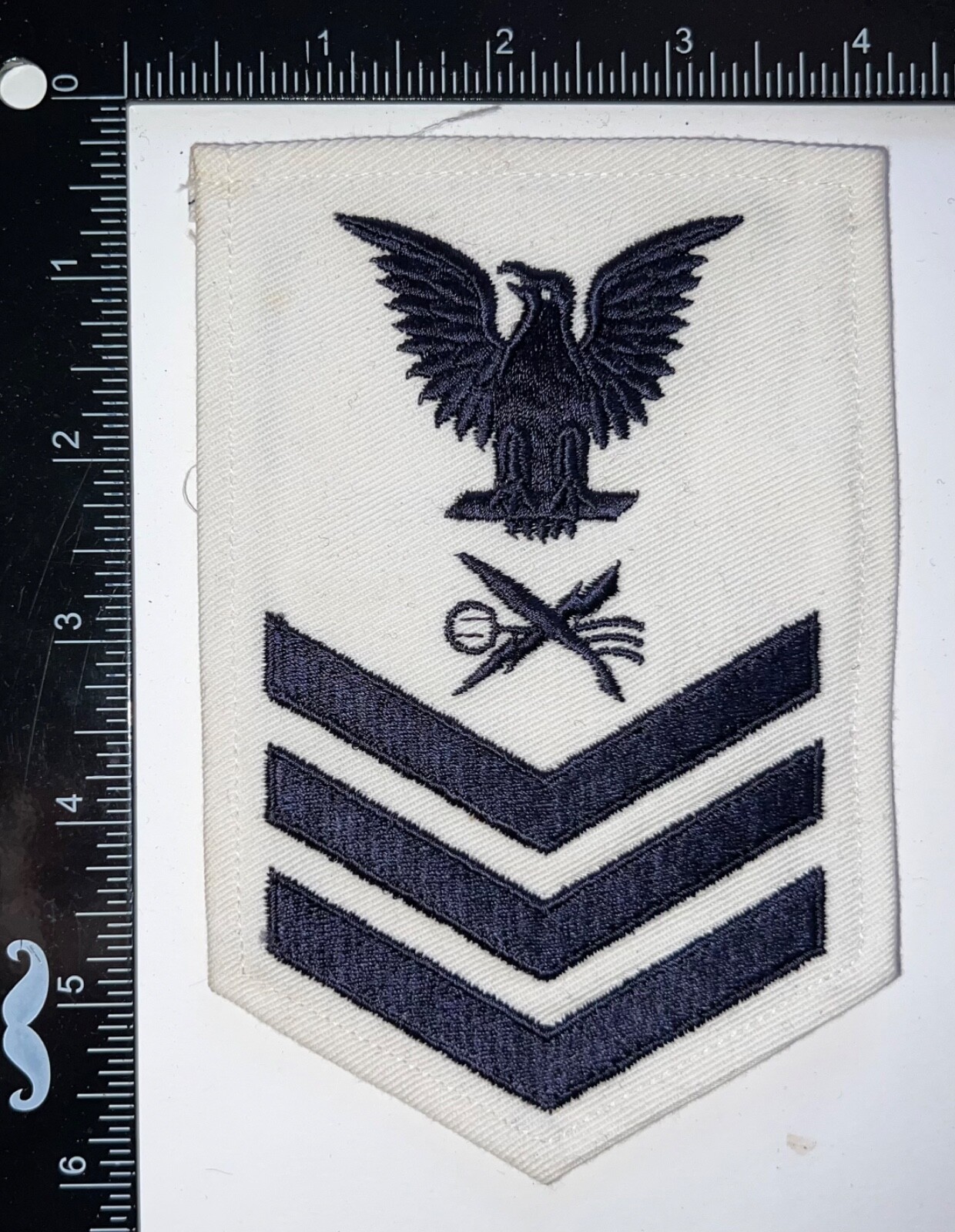Post WWII USN US Navy Petty Officer 1st Class Rate Teleman White Patch ...