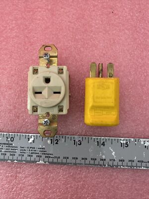 Hubbell Straight Blade Receptacle 15A-250V and GE Plug W-C-596/17-1 | eBay