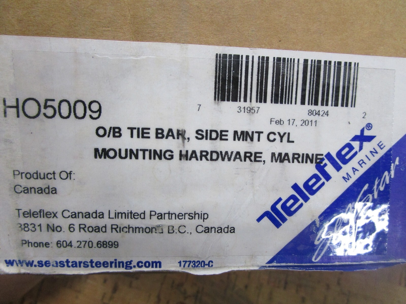 *NEW OEM* SeaStar Teleflex Side Mount Tie Bar HO5009 | eBay