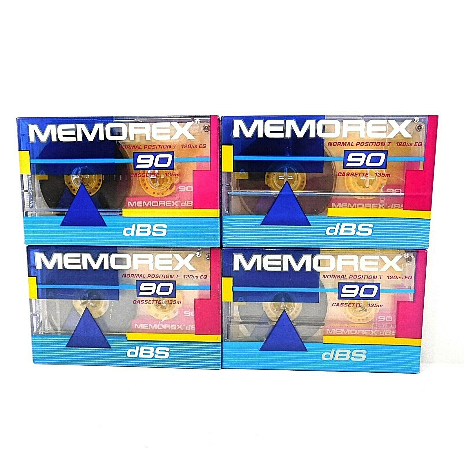 Lot of 4 New Memorex 90 dBS Cassette Recording Tapes 135M FACTORY ...