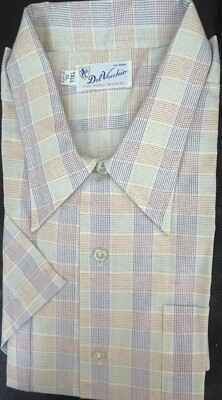 Dress Sport Shirt - Half Sleeve- 2-Pockets - Fine Lines Plaid - U.S.A ...
