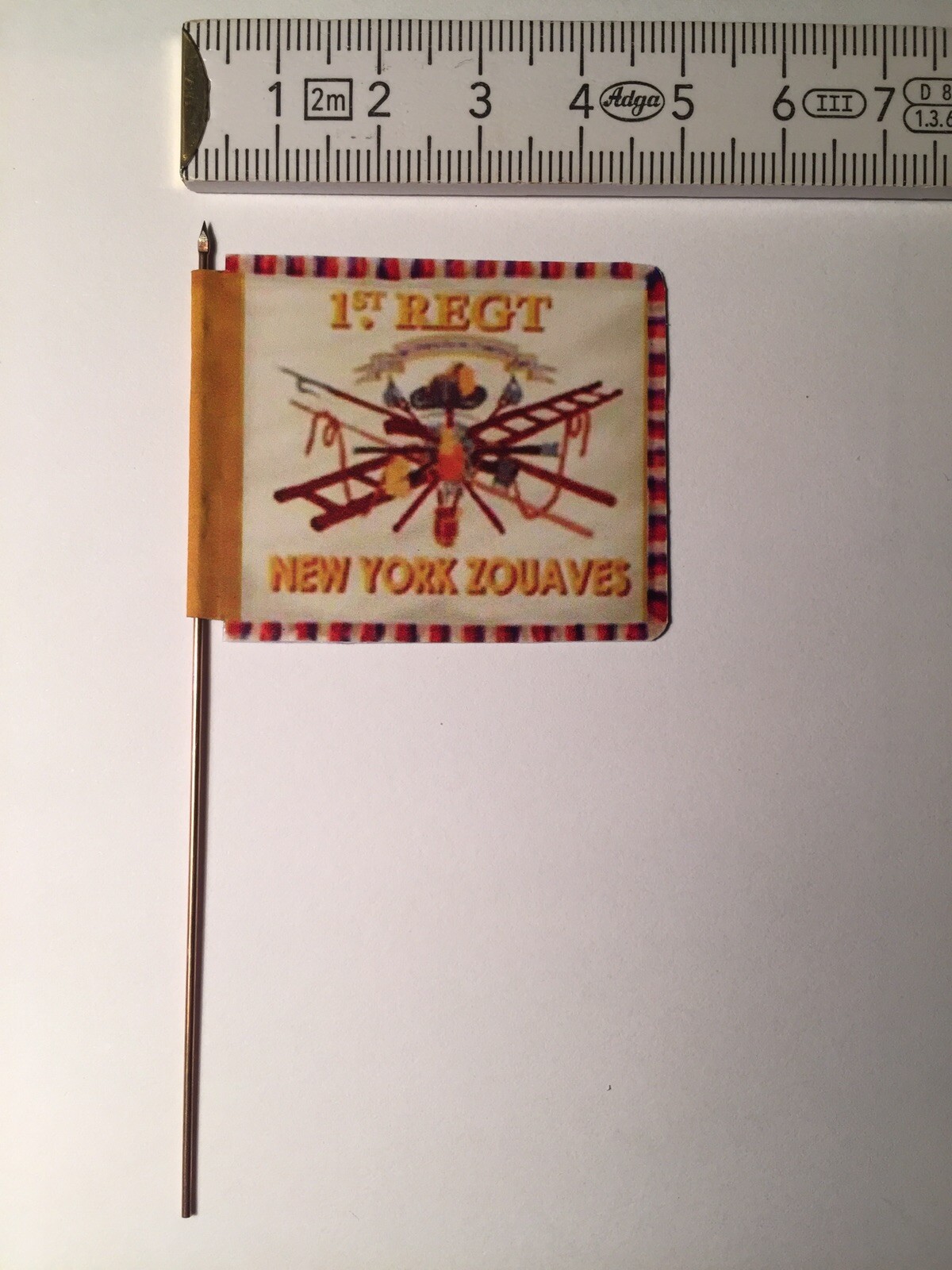 1167) 1x 40mm ACW Union Regimental Flag New York Fire Zouaves 1st ...