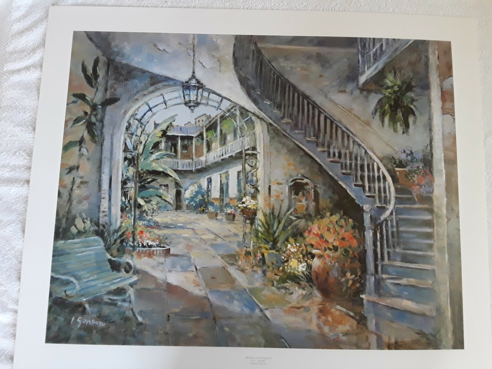Hidden Courtyard by L Gordon signed limited edition Art | eBay