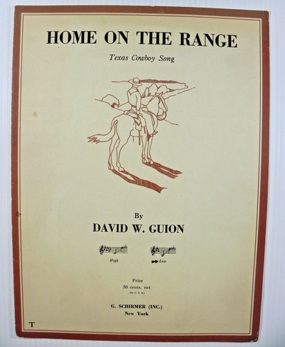 "Home On the Range" ~ 1930 Sheet Music ~ David W. Guion Arrangement | eBay