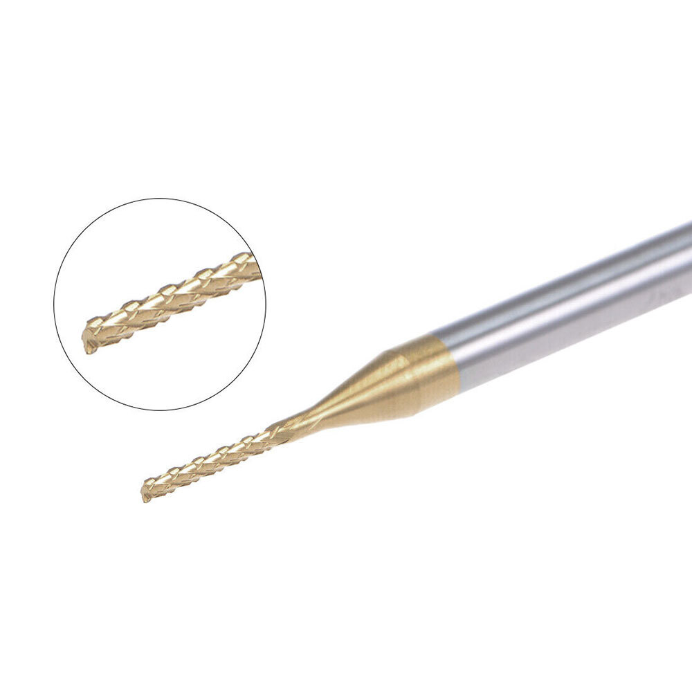 10pcs 1/8" Shank Titanium Coat Carbide End Mill Engraving CNC Router ...