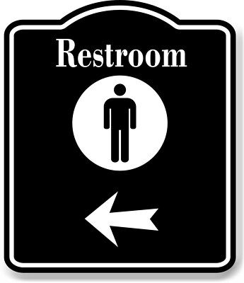 Restroom Men Left Arrow BLACK Aluminum Composite Sign | eBay