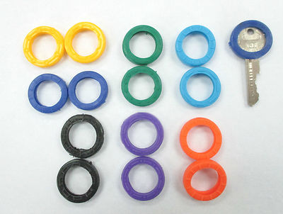14 Coded Key Head Markers/Finders Set 7 Colors/Marks Code your Key Ring ...