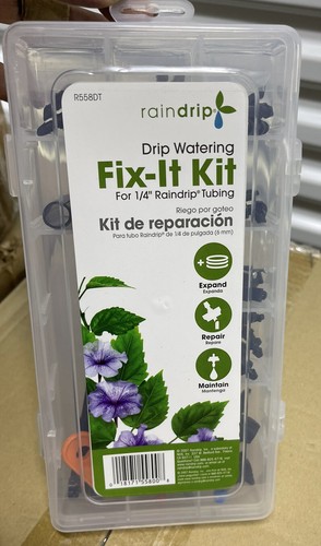 Raindrip R558DT Fix-It for 1/4 inch Raindrip Tubing Drip Watering Kit ...