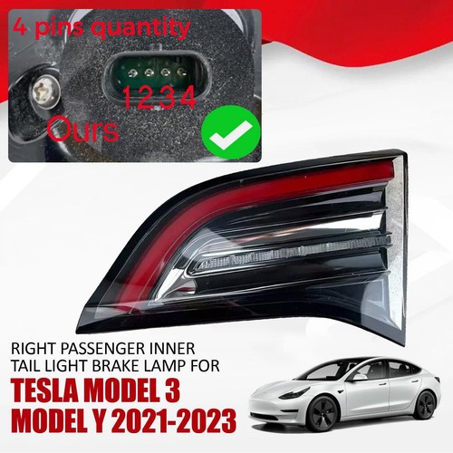 For 2021-2023 Tesla Model3Y Right Inner Trunk Tail Lamp 4Pin Brake ...