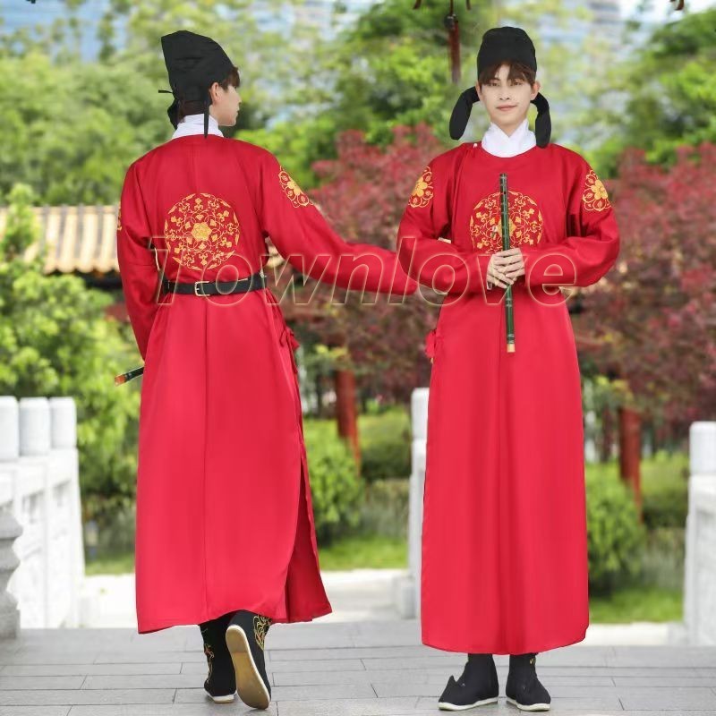 Hanfu Men Tang Dynasty Round Collar Robe Swordsman Chinese Classic ...