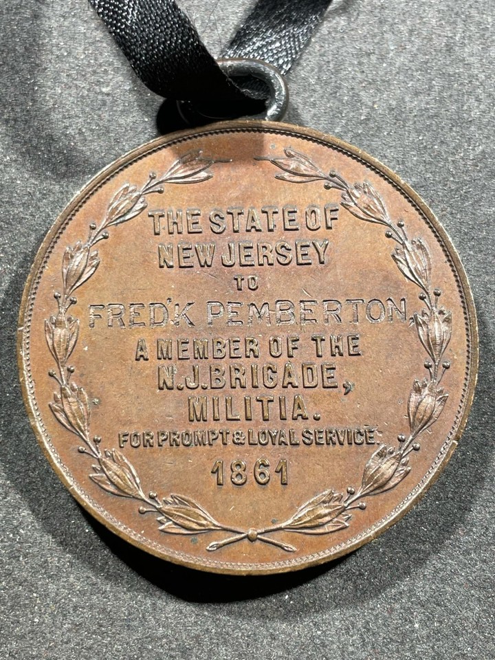 Civil War Union Army Military NJ First Defender Medal 1861 - Frederick ...