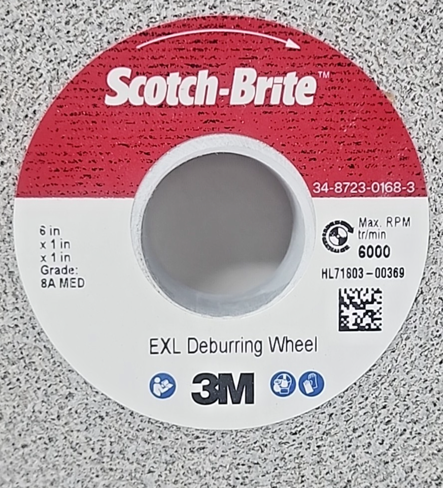 New 3M Scotch-Brite EXL Deburring Wheel, 6 x 1 x 1, 8A MED Grade | eBay