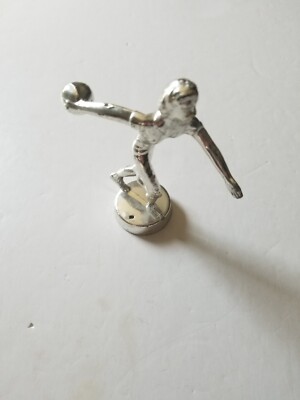 VINTAGE WOMENS BOWLING SILVER TONE TROPHY TOPPER 4 INCH TALL | eBay