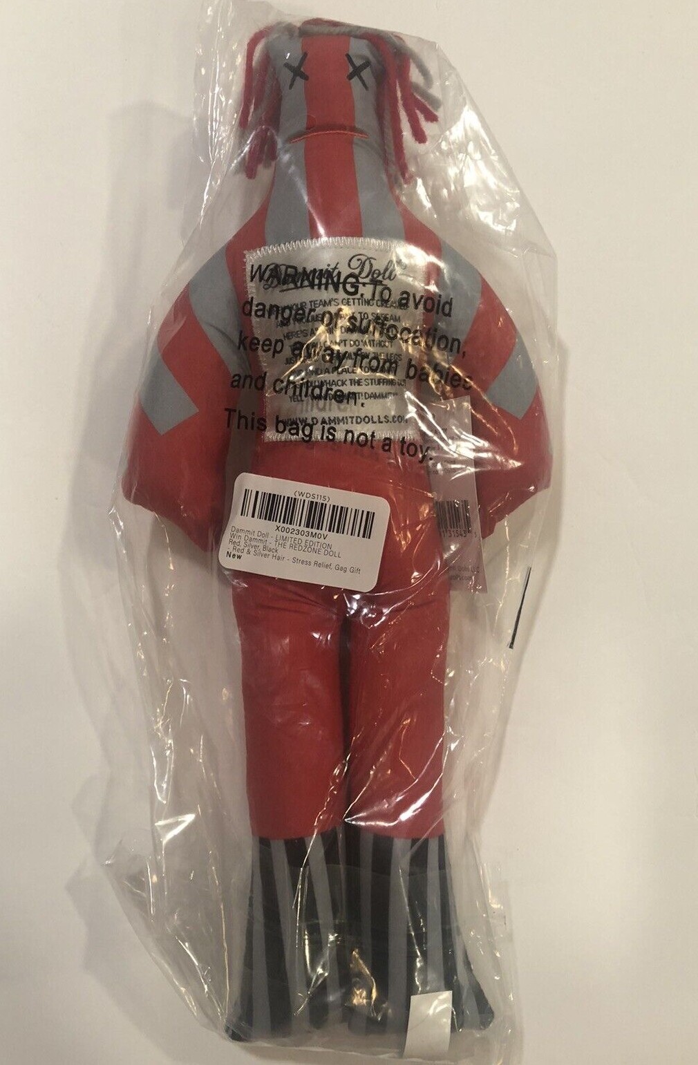 New Dammit Doll Plush Red & Silver& Black Stress Relief Limited Edition ...