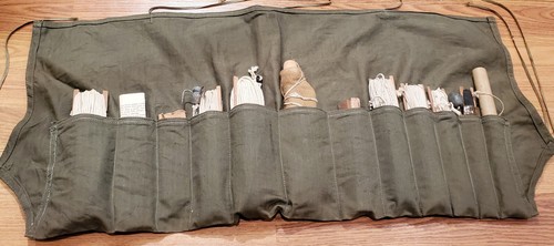 WWII Military Raft Fishing Kit Escape Survival Life Raft Green Vtg ...
