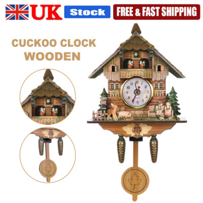 Cuckoo Forest Clocks Wall Clock Vintage Rustic Wooden Clocks Home Decor UK | eBay UK