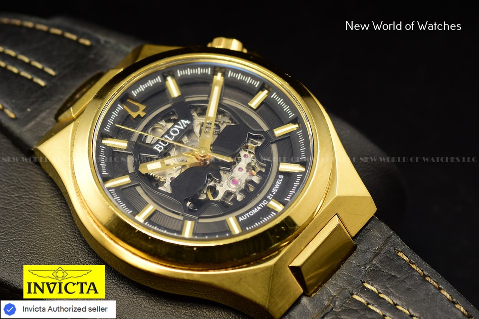 Bulova Men's Maquina 46MM Skeleton Luminous Black Automatic Watch ...