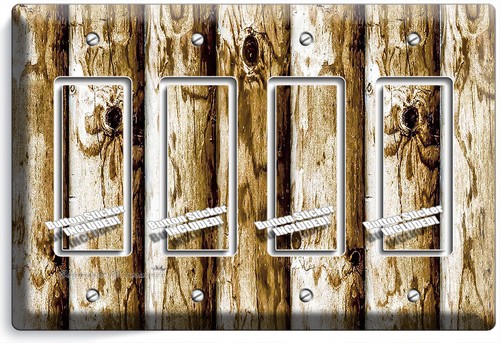 RUSTIC WOOD LOGS LIGHT SWITCH OUTLET WALL PLATE HUNTING CABIN BARN ...