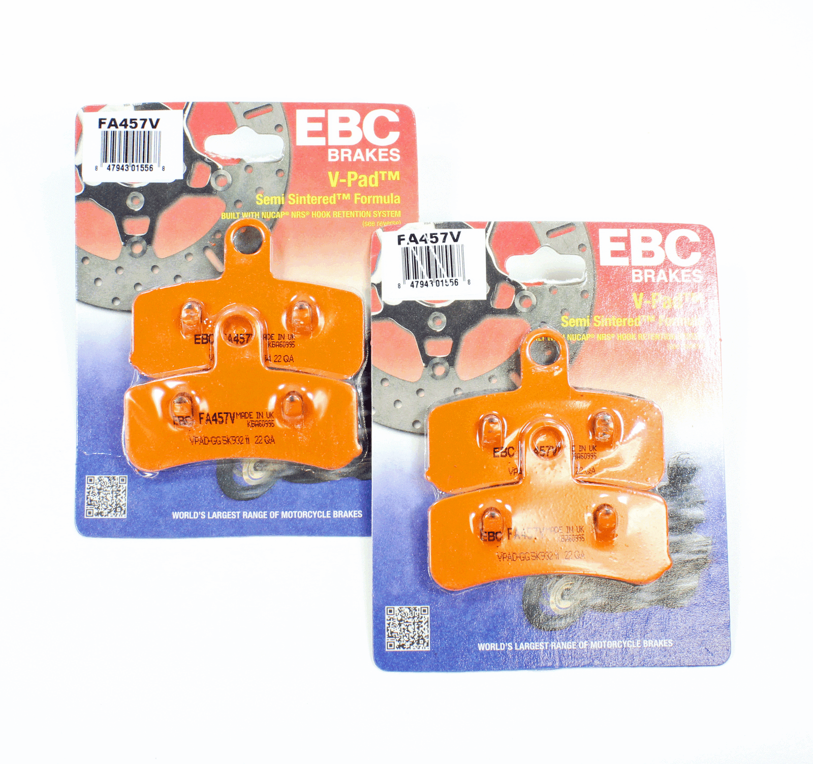 EBC Brake Pad Set Semi Sintered V -2014-2017 Harley Davidson FXDL Front ...