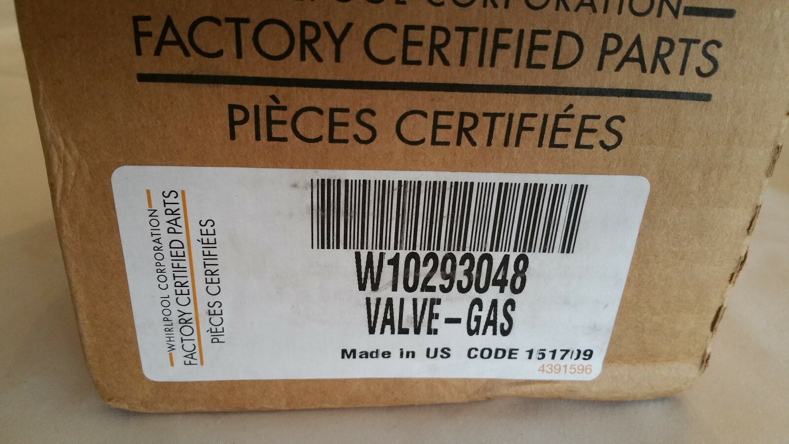 Genuine Whirlpool Range Oven Gas Valve W10293048, WPW10293048, 9761959 ...