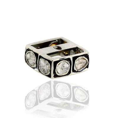 0.25Ct Rose Cut Diamond Bead Finding 925 Starling Silver | eBay