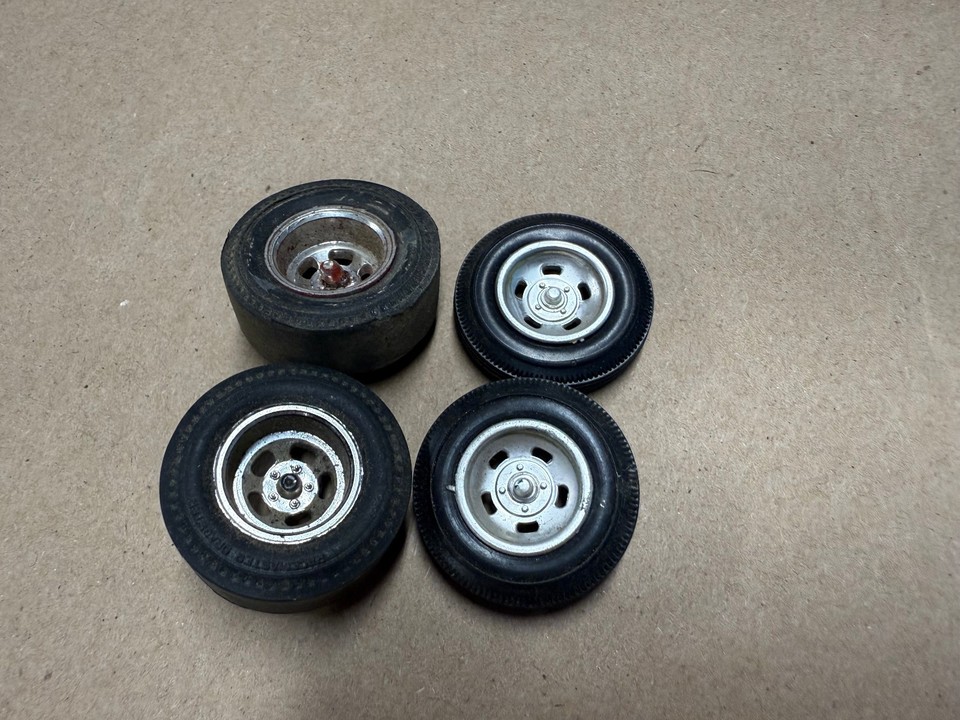 Ansen Slot Style Hot Rod Wheels & Pie Crust Cheater Slick Tires 1/25 ...