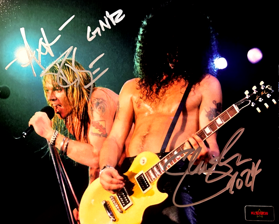 SLASH + AXL ROSE (Guns N' Roses) Signed 8x10" Authentic Original ...