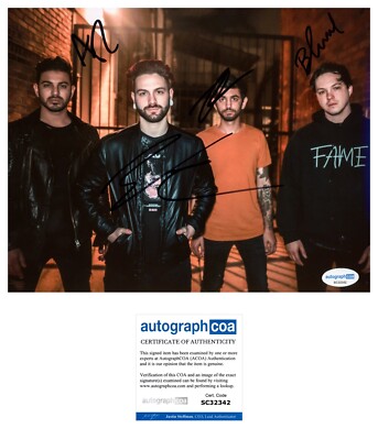 ‘Fame On Fire’ Full Rock Band Signed Autographed 8x10 Photo Bryan ...