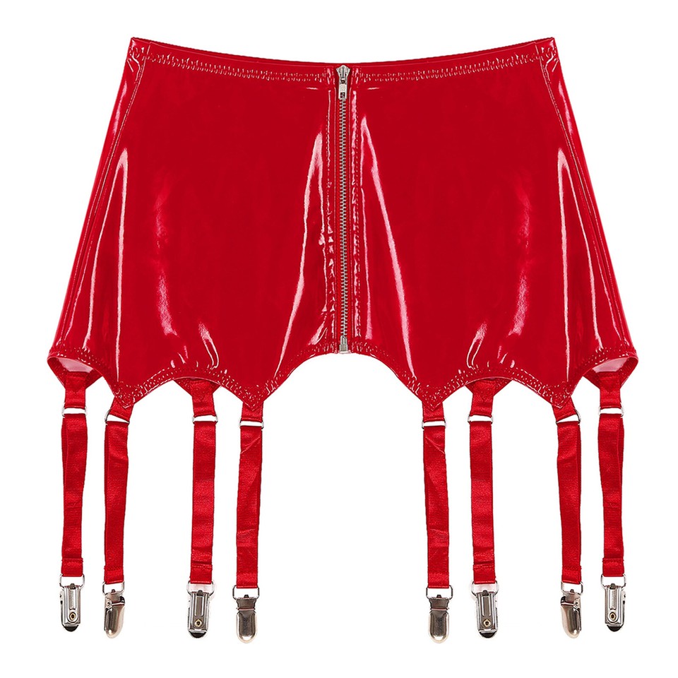 Men Leather Garters with Metal Clips Sissy Lingerie Nightwear Club ...