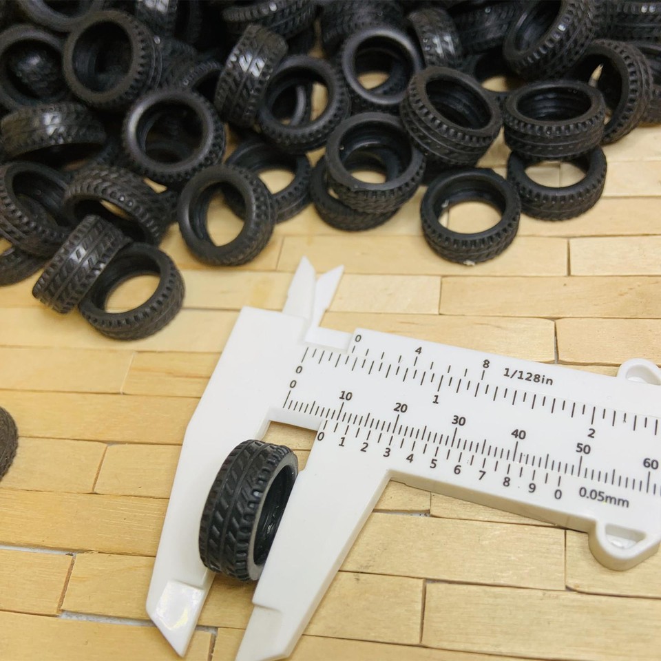 50Pcs 1/32 Model Car Rubber Tires 20mm Diorama Tyres Tire For Mini ...