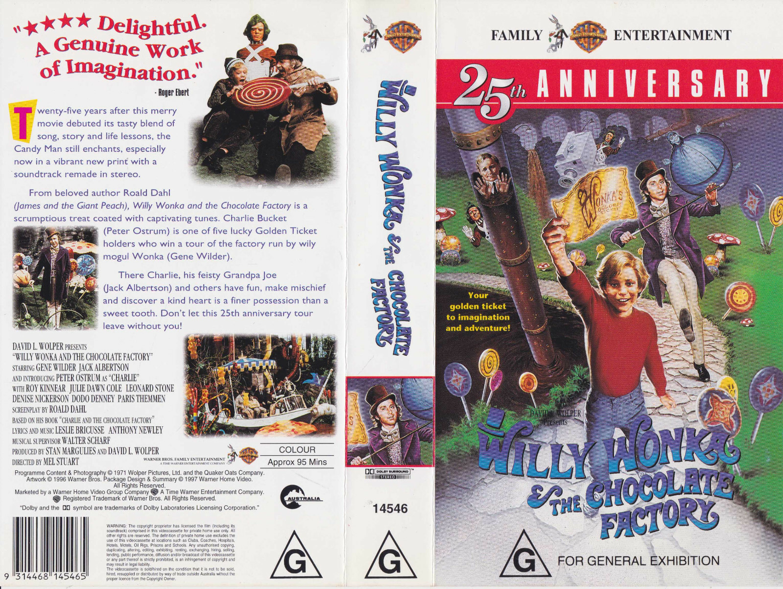 WILLY WONKA AND THE CHOCOLATE FACTORY Gene Wilder VIDEO VHS Pal SirH70 ...