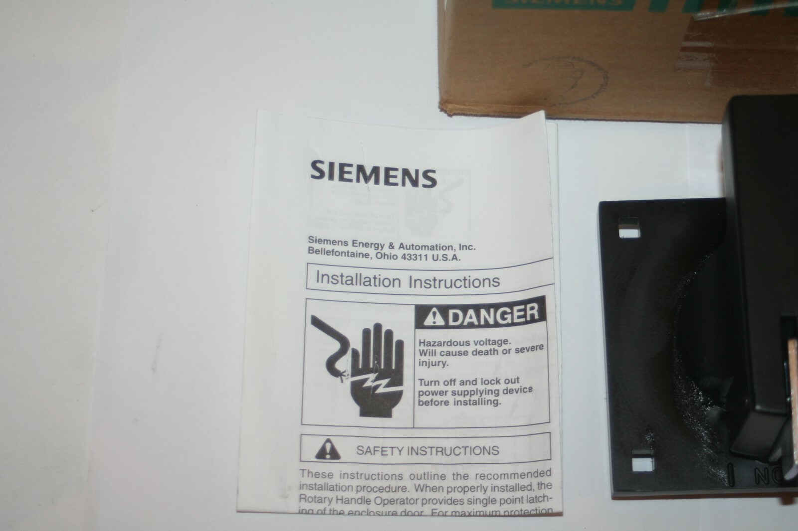 SIEMENS - RHOHC MCCB Sentron™ CoMPact Door Mount Rotary Operating ...