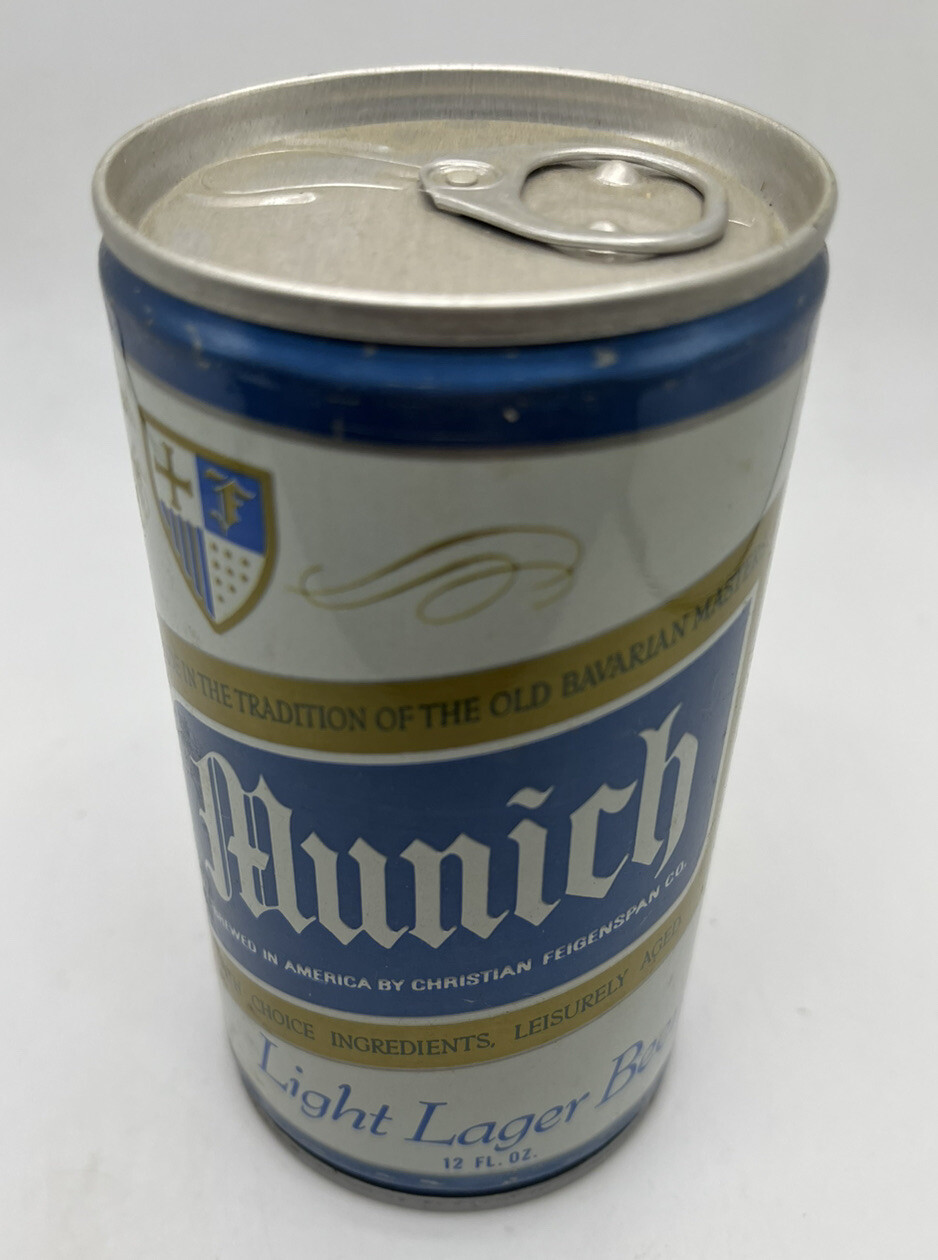 Munich Light Lager 12 Oz EMPTY Tab Top Beer Can Bottom Emptied Vintage ...