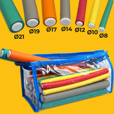 24 PAPILOTTEN Lockenwickler Friseurbedarf mit TASCHE PAPILOTTENWICKLER ...