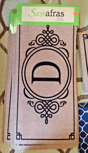 evergreen sassafras switch mat insert- Monogram letter D. Black/brown ...