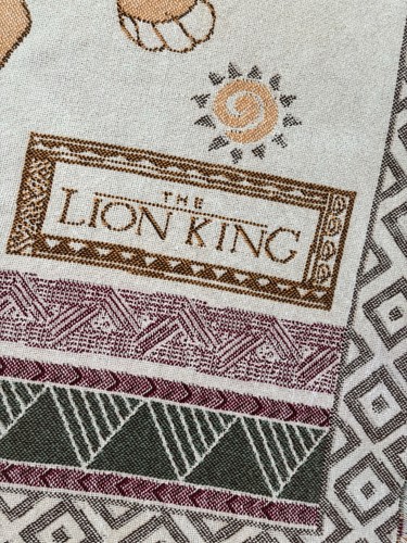Vtg Beacon Lion King Young Simba Disney Woven Throw Blanket Tapestry ...