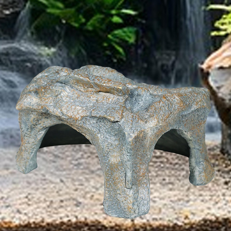 Fish Tank Decoration Reptiles Hideout Tortoise House Aquarium Fake Rock ...