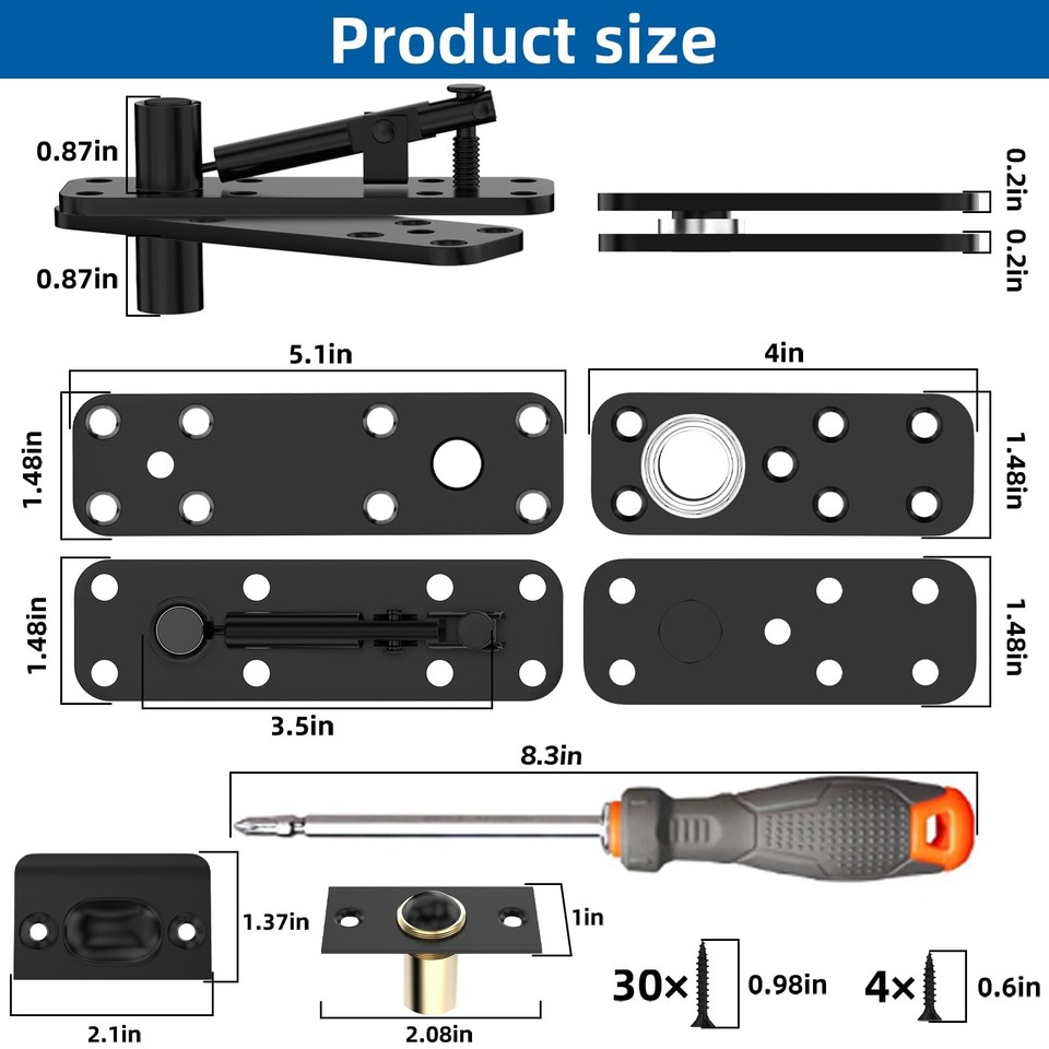 304 Stainless Steel Pivot Hinge Hidden Door 570LB Heavy Duty 360 ...