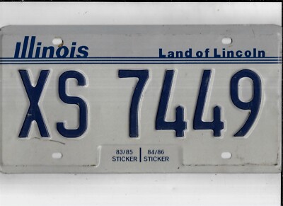 ILLINOIS passenger license plate "XS 7449" | eBay