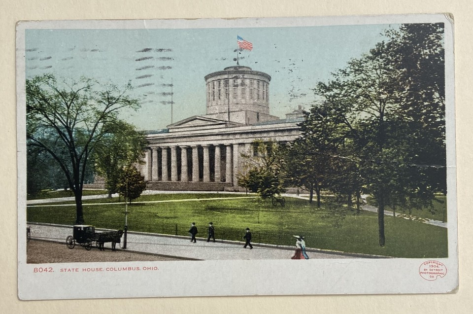 1907 Postcard Ohio State House from White Star Line Ship RMS Majestic ...