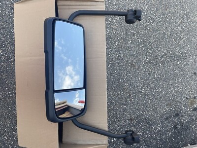 Driver Side Door Mirror Black with Arm | Fit: Mack Trucks | Aftermarket ...