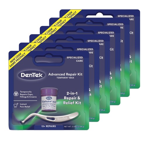 Dentek Temparin Max Lost Filling and Loose Cap Tooth Repair Kit .6-Pack ...