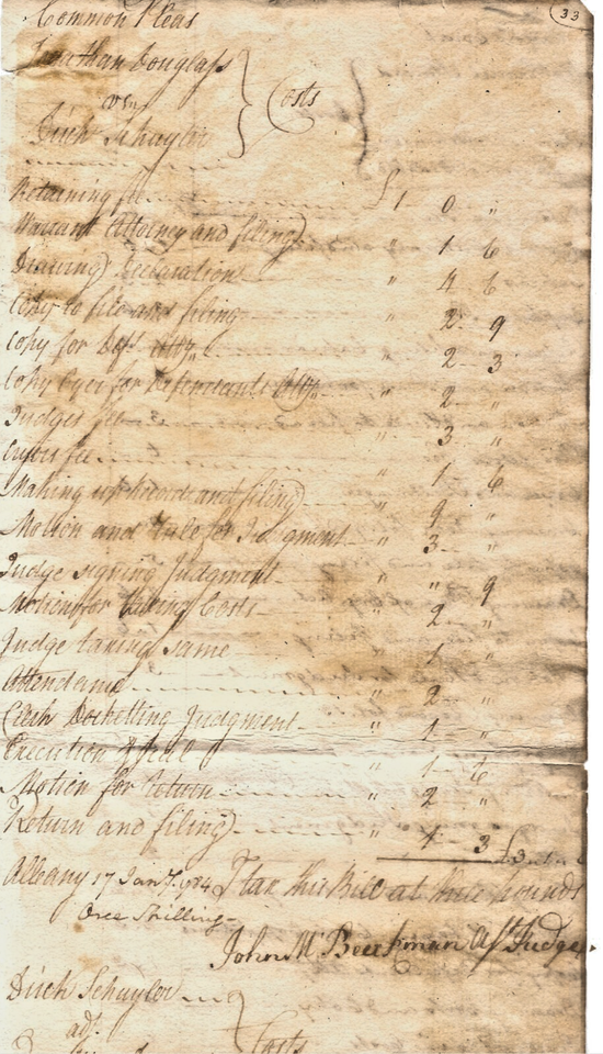 REVOLUTIONARY WAR ALBANY NY COURTS SIGNED PHILIP VAN RENSSELAER & JOHN ...