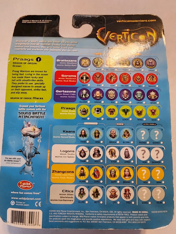 Verticon Warrior Pack With Weapons Praags 1 NIB Rare! | eBay