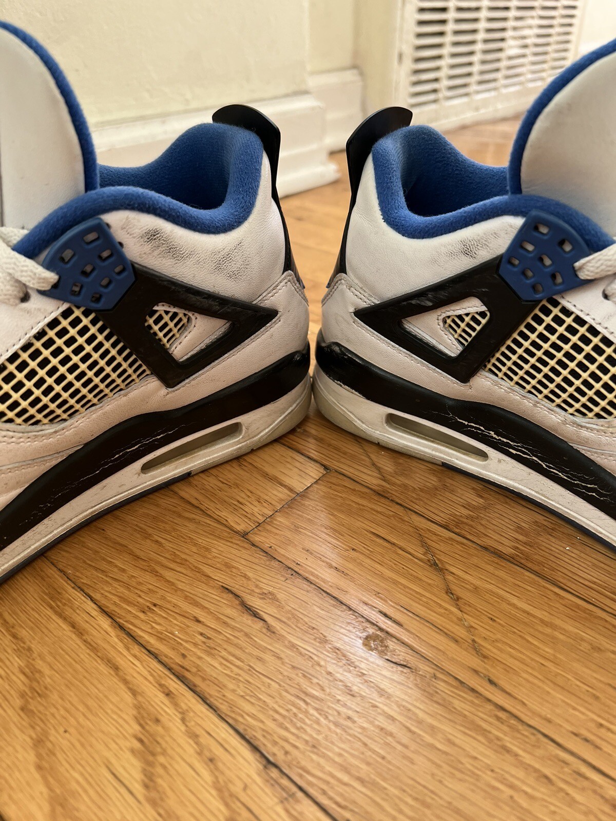 Nike Air Jordan 4 Retro Motorsports White Blue Shoe M… - Gem