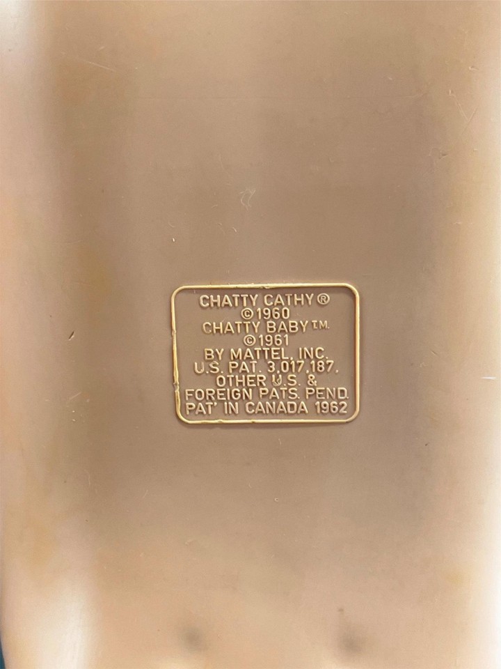 Vintage Mattel Chatty Cathy Doll Brunette Brown Hair & Blue Eyes 19.5 ...